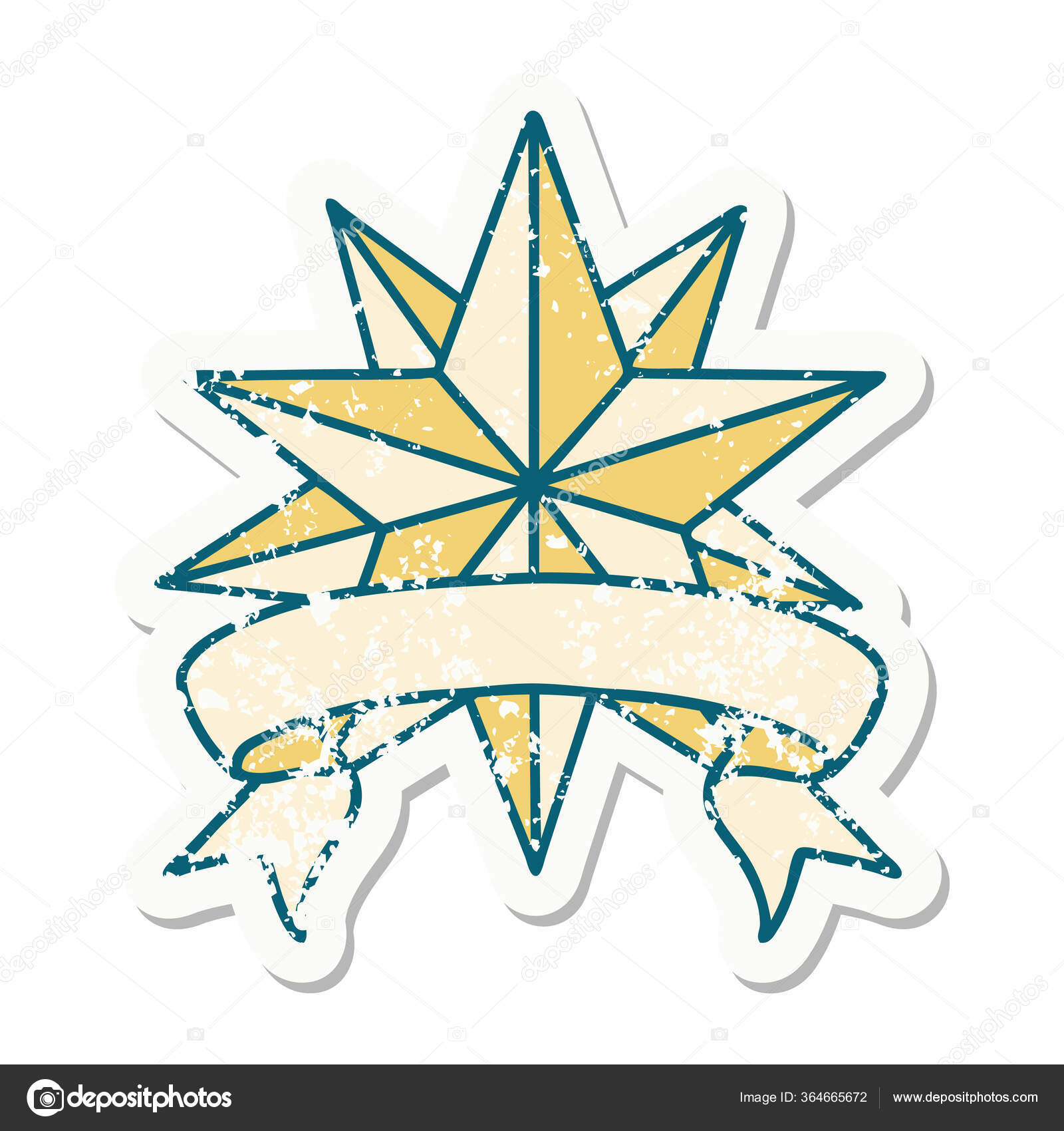 Worn Old Sticker Banner Star Stock Vector by ©lineartestpilot 364665672