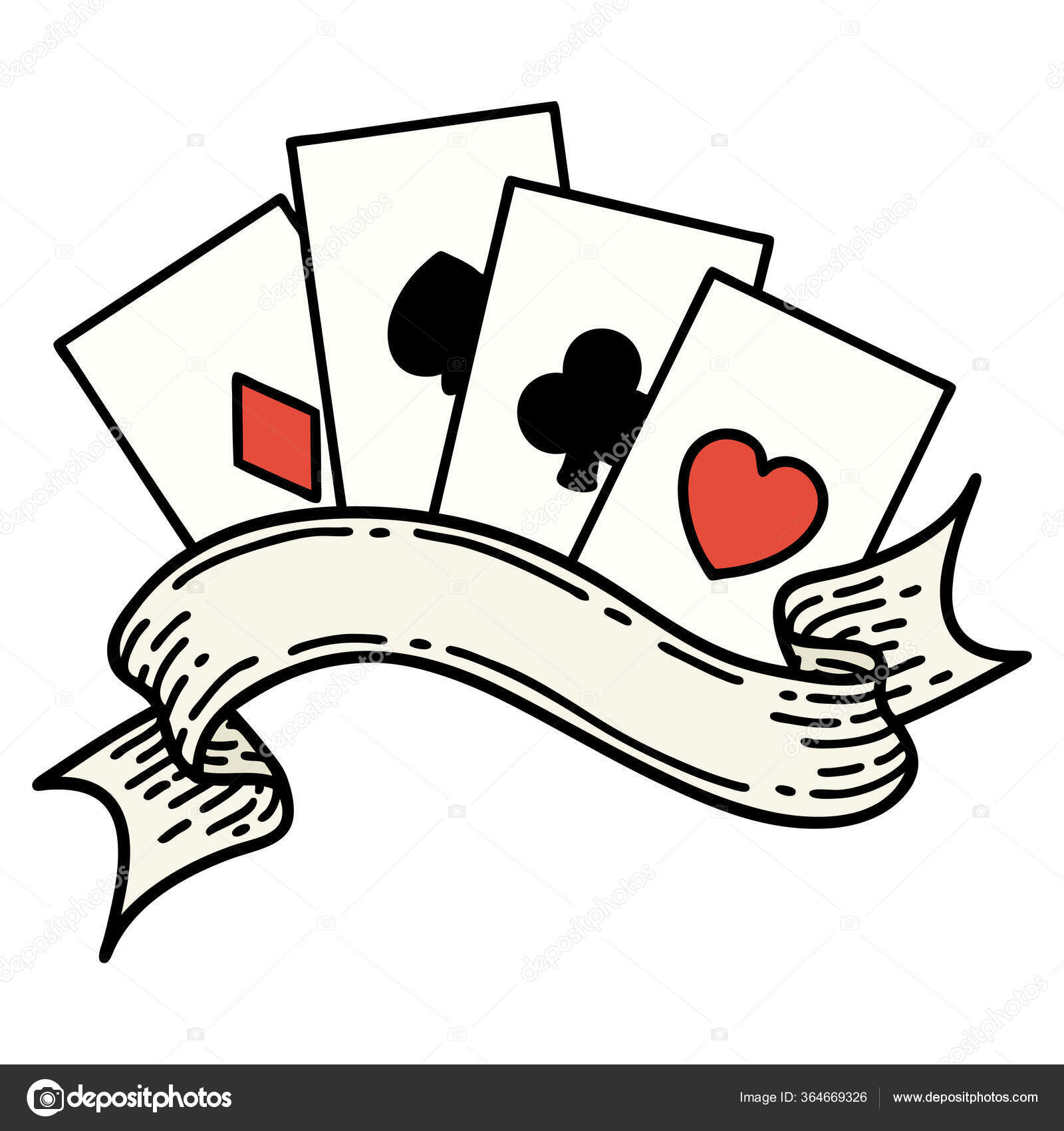 Playing Card Tattoo Traditional