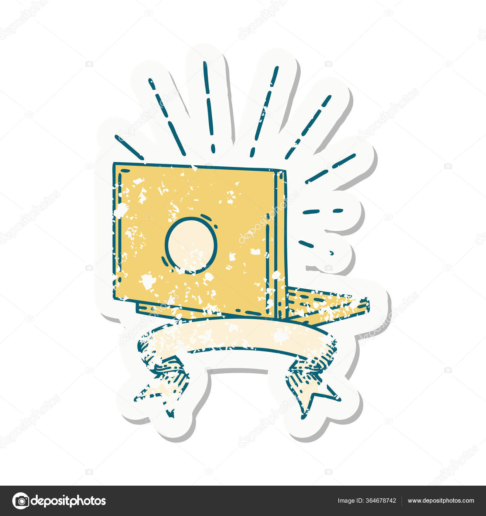 Worn Old Sticker Tattoo Style Laptop Computer Stock Vector by ...