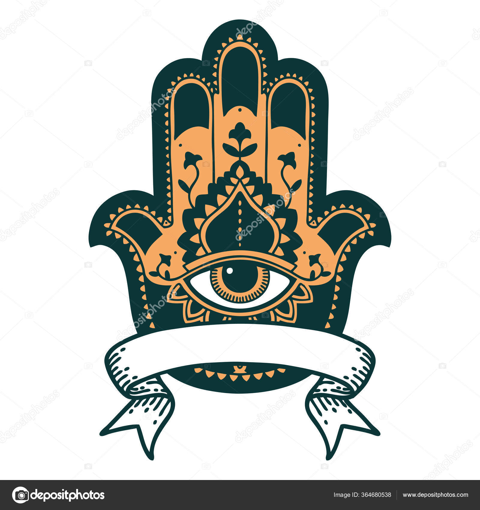 Traditional Hamsa Hand Tattoo