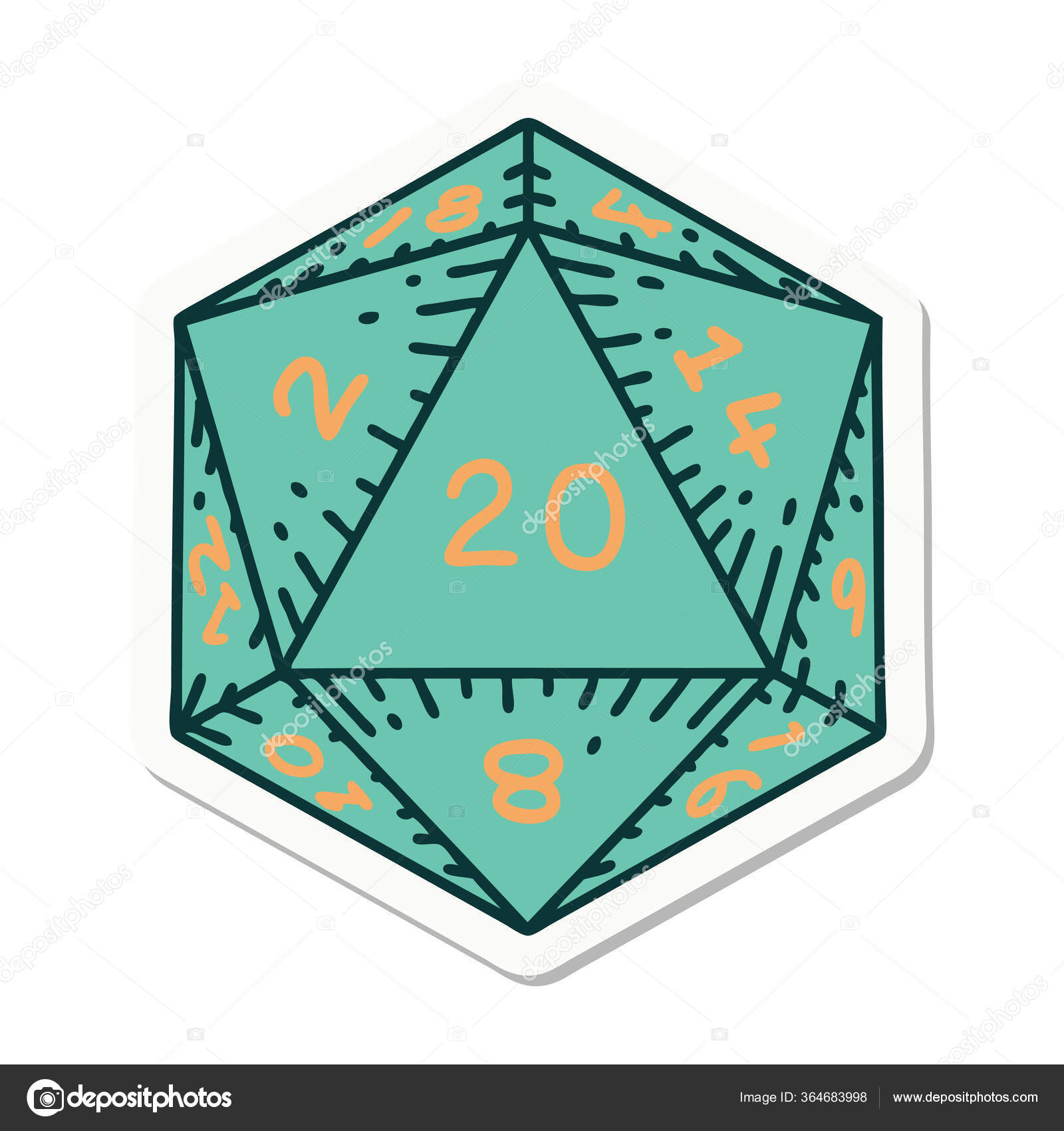 Sticker Natural D20 Dice Roll Stock Vector by ©lineartestpilot 364683998