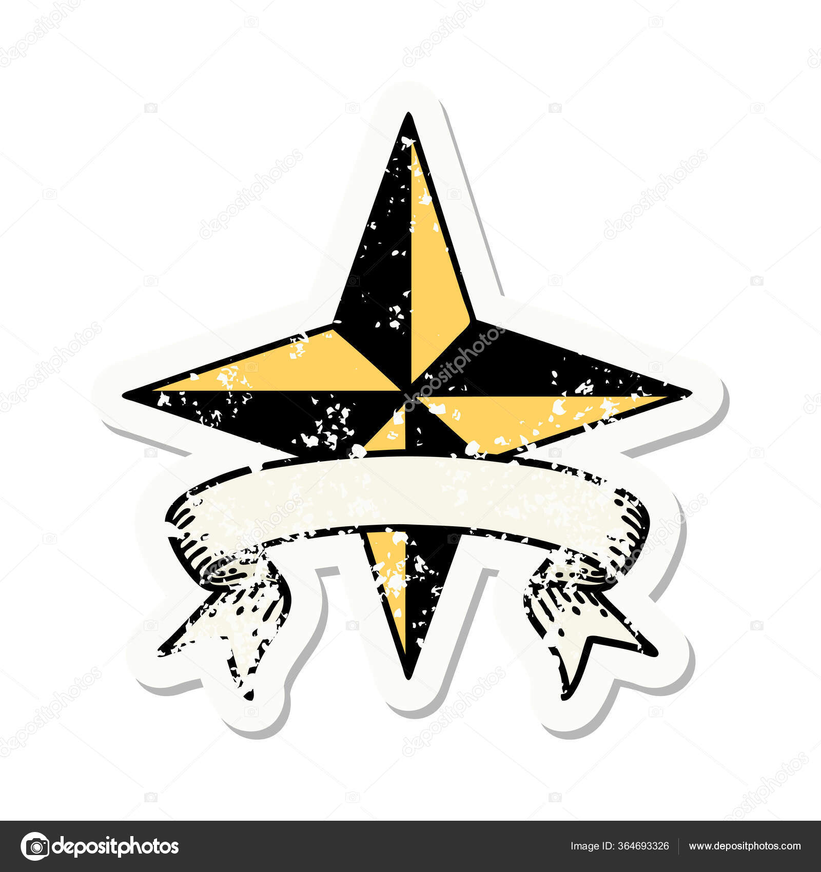 Worn Old Sticker Banner Star Stock Vector by ©lineartestpilot 364693326