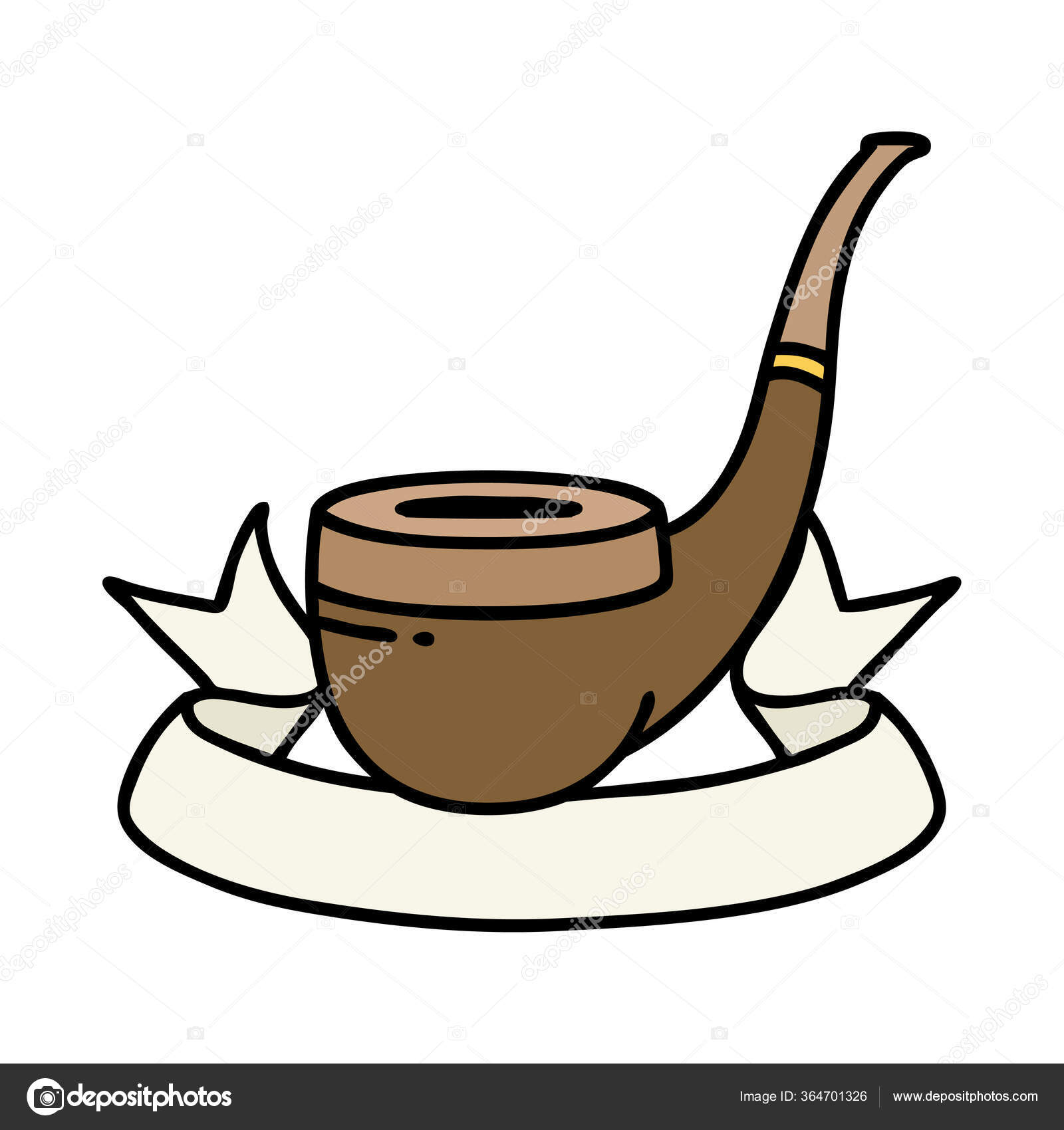 Traditional Tattoo Banner Smokers Pipe Stock Vector by ©lineartestpilot ...