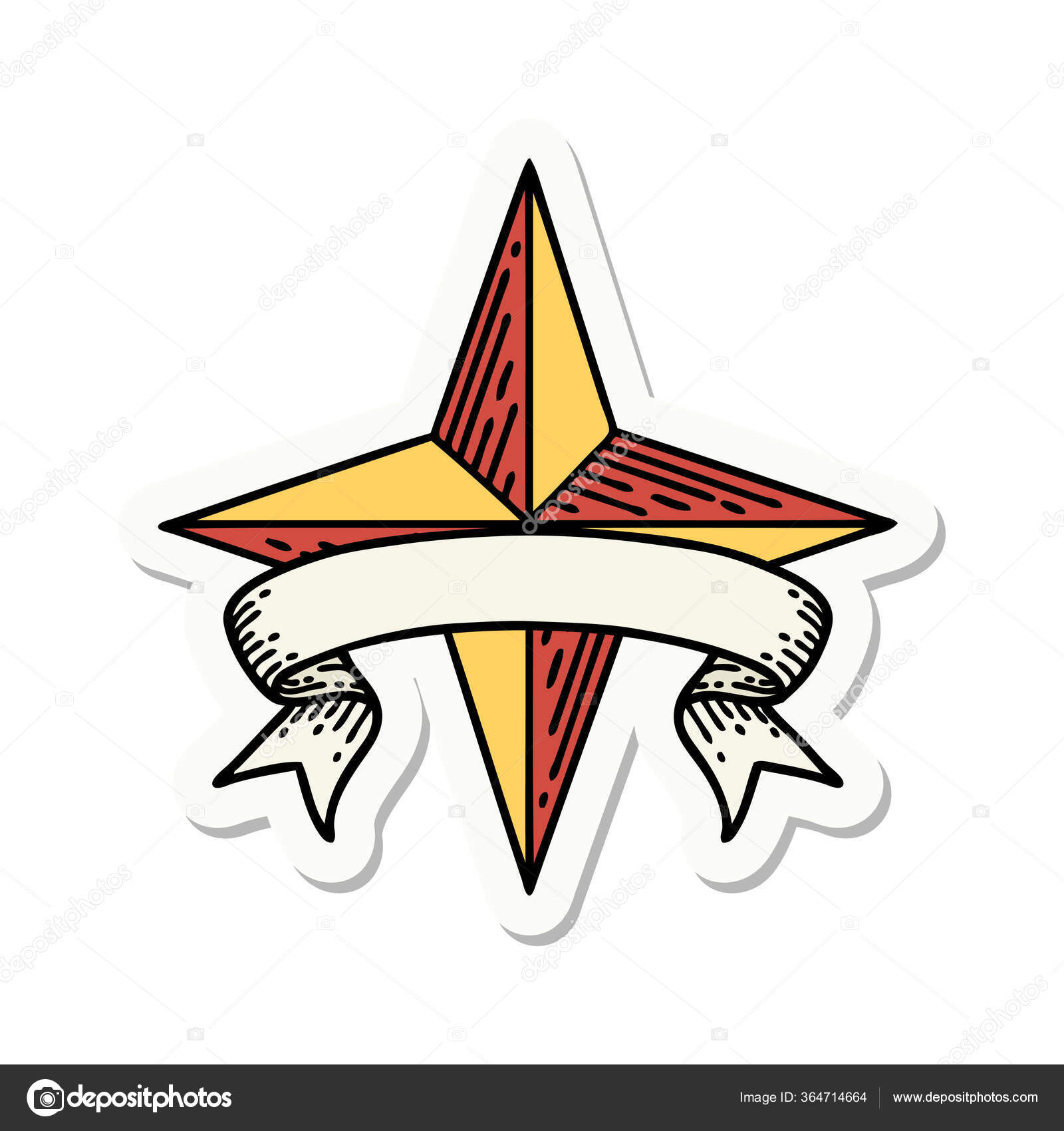 Tattoo Style Sticker Banner Star Stock Vector by ©lineartestpilot 364714664