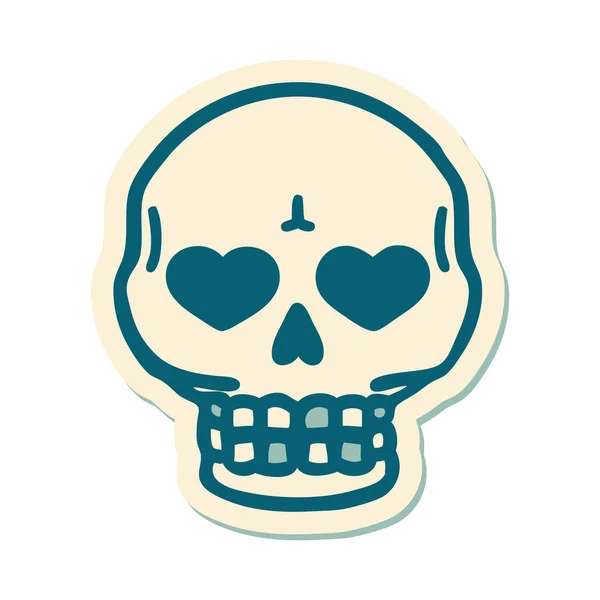 Sticker Tattoo Traditional Style Skull Stock Vector by ©lineartestpilot ...
