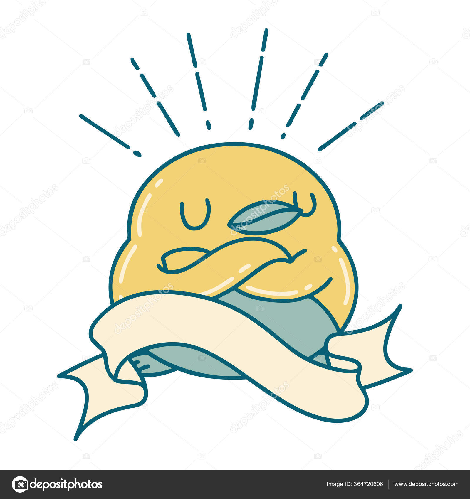 Scroll Banner Tattoo Style Robin Folded Wings Stock Vector by ...