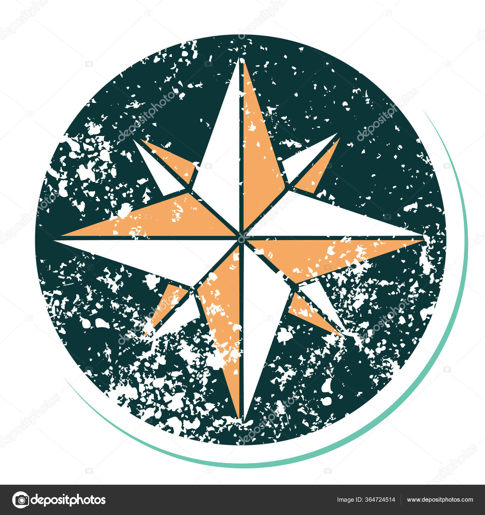 Iconic Distressed Sticker Tattoo Style Image Star Stock Vector by ...