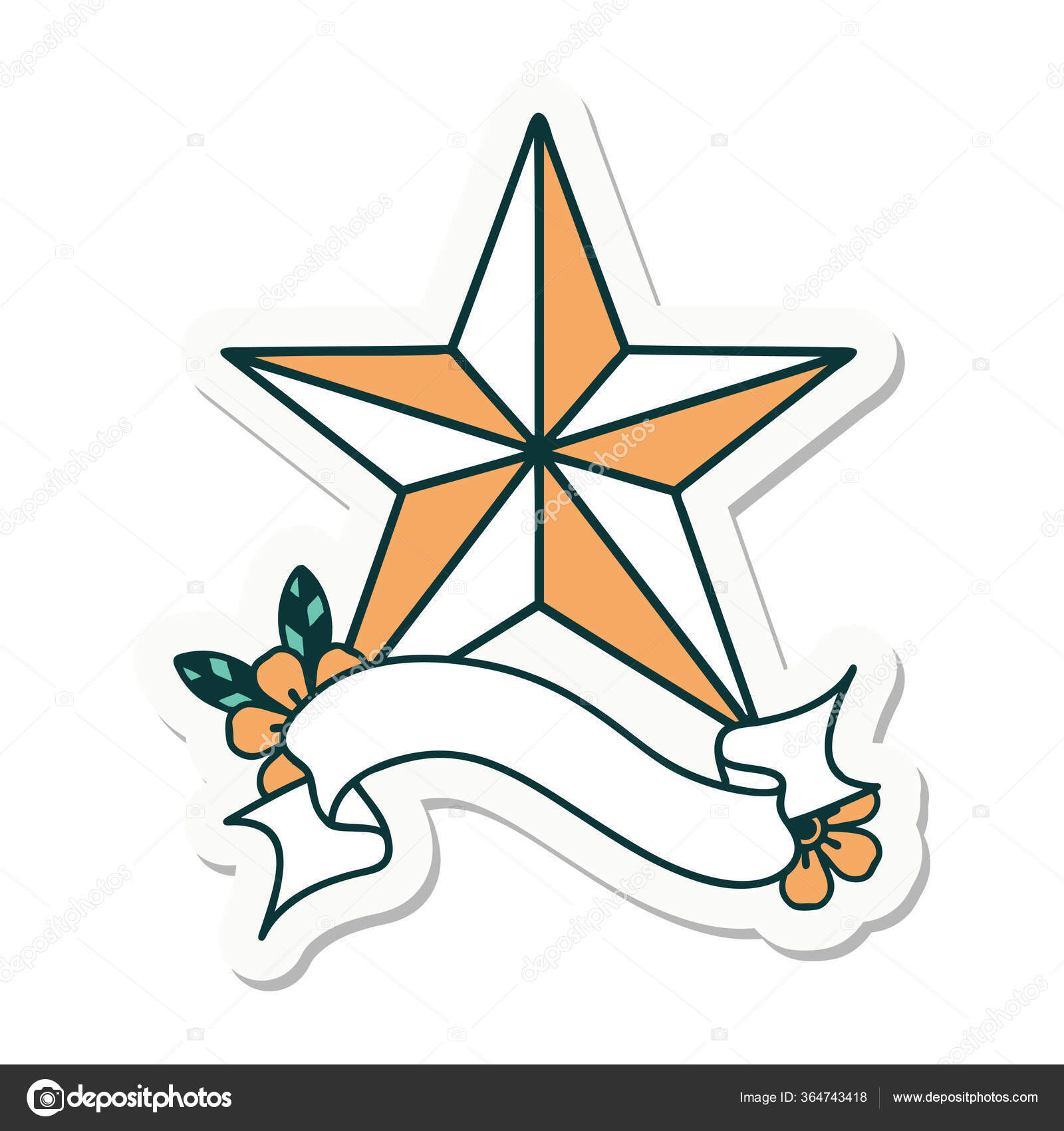 Tattoo Style Sticker Banner Star Stock Vector by ©lineartestpilot 364743418