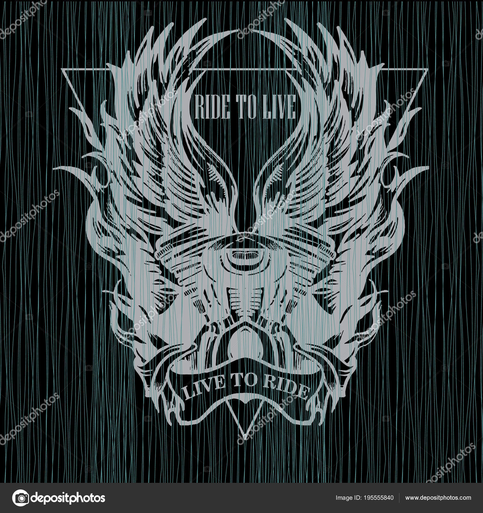 Motorcycle motor with wings emblem with triangle t shirt print Stock ...