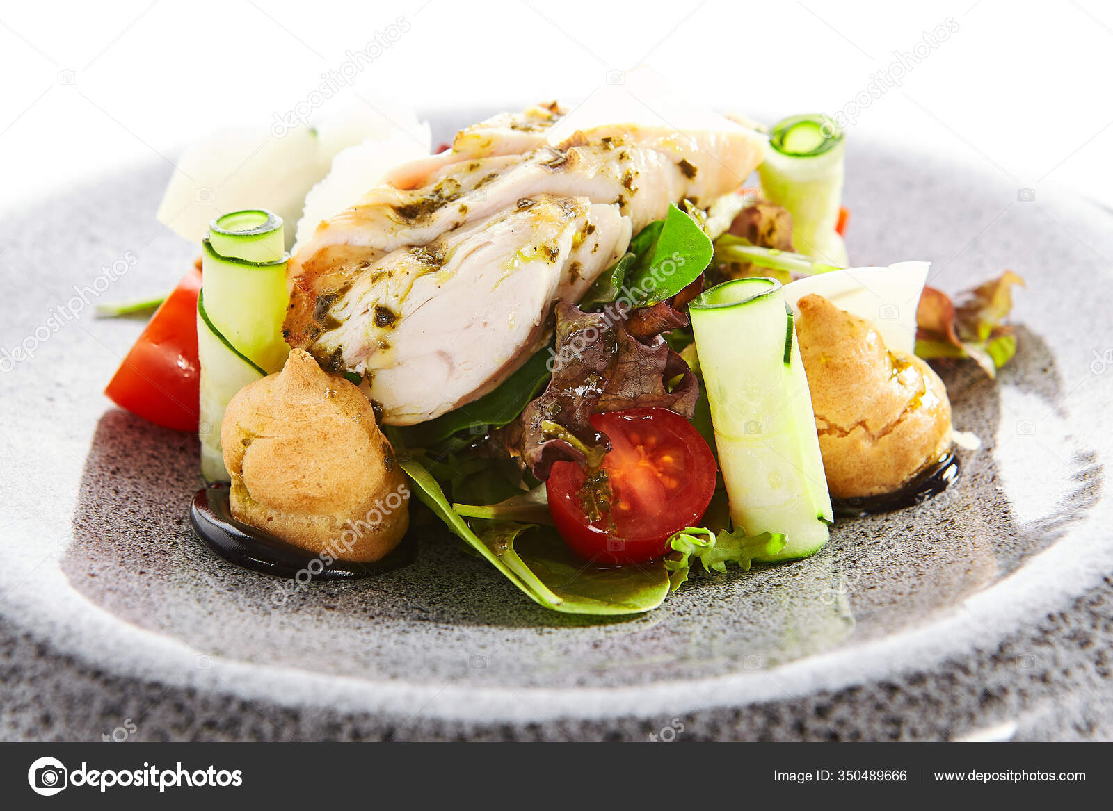 Salad Cheese Profiteroles Sous Vide Chicken Delicious Meat Fresh Sliced ...