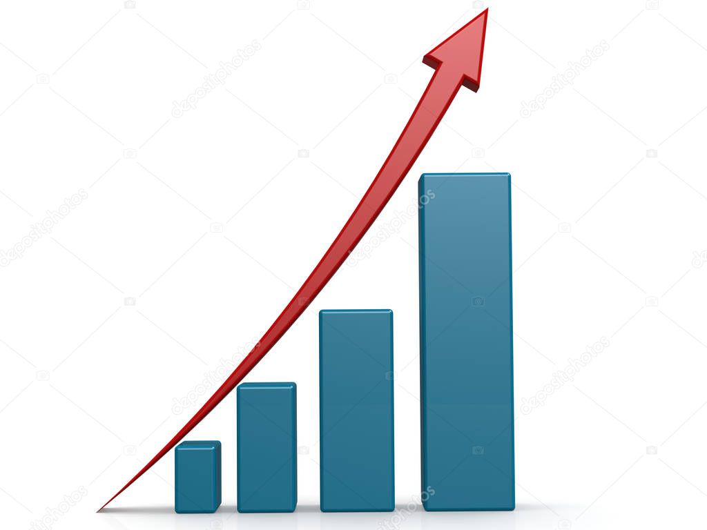 Upward graph with blue bar — Stock Photo © tang90246 #130061736 Upward graph with blue bar — Stock Photo © tang90246 #130061736