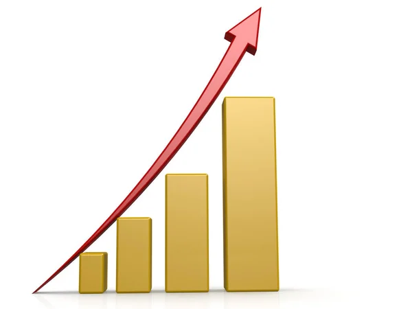 Upward graph with blue bar — Stock Photo © tang90246 #130061736