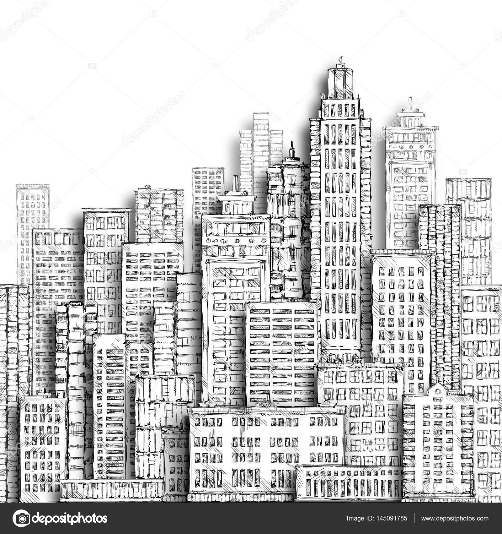 City hand drawn illustration Stock Photo by ©dahabians 145091785