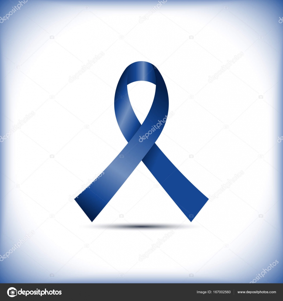 Blue awareness ribbon isolated on white background icon vector graphic ...