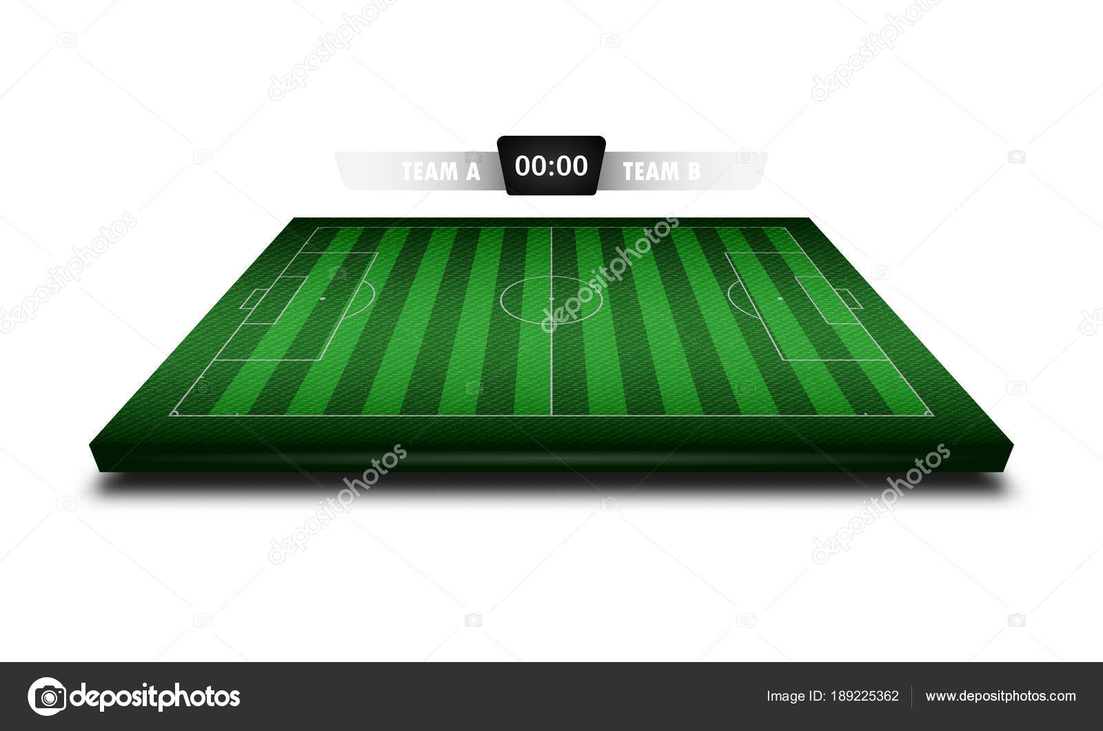 Realistic Denim Texture Soccer Field Score Board Element Vector ...
