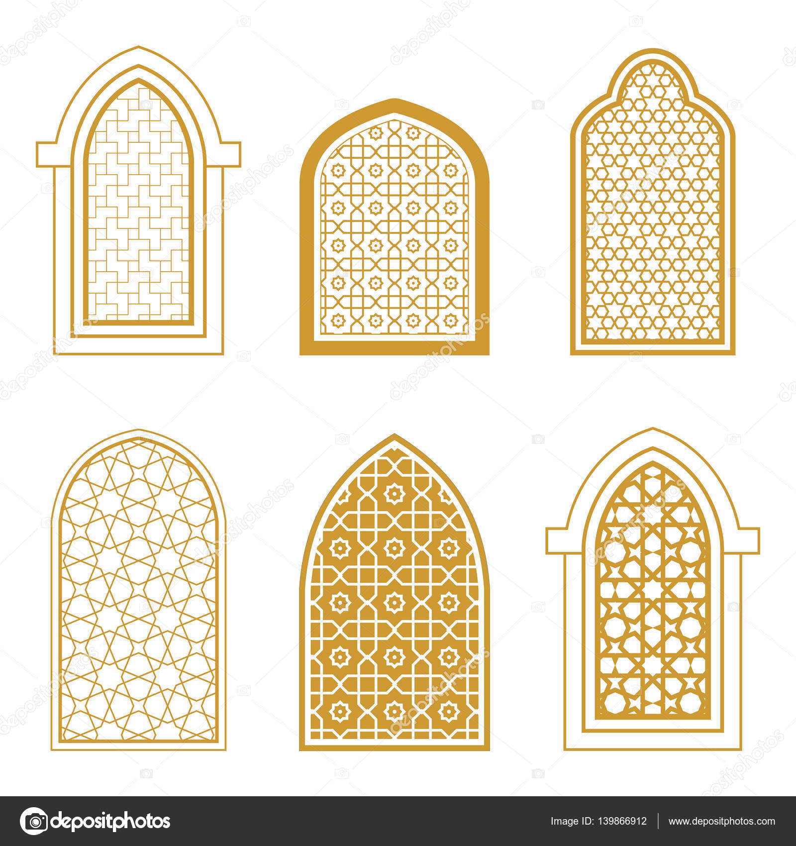 Set of ornamental islamic window Stock Vector Image by ©Irmairma #139866912