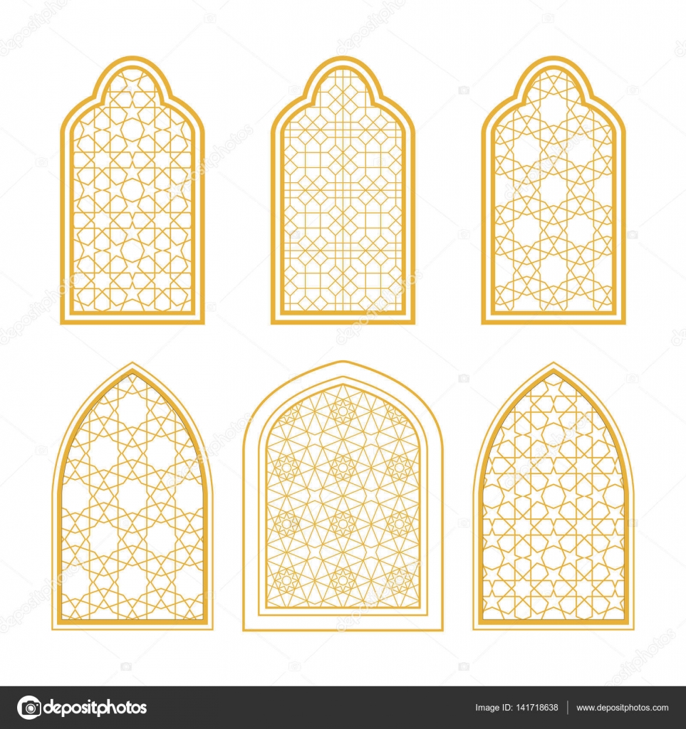 Set of ornamental windows in arabic style Stock Vector Image by ...