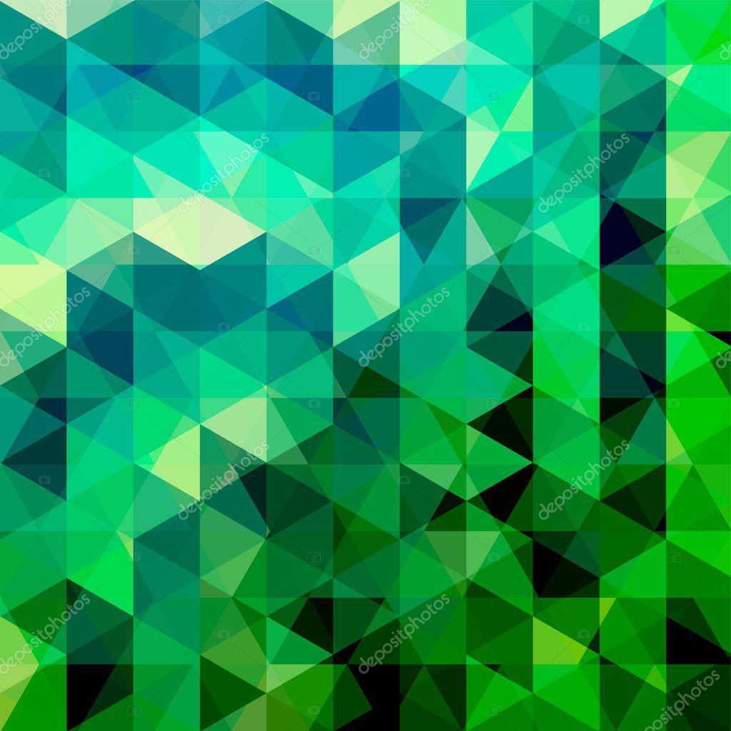 Background made of green triangles. Square composition with geometric ...