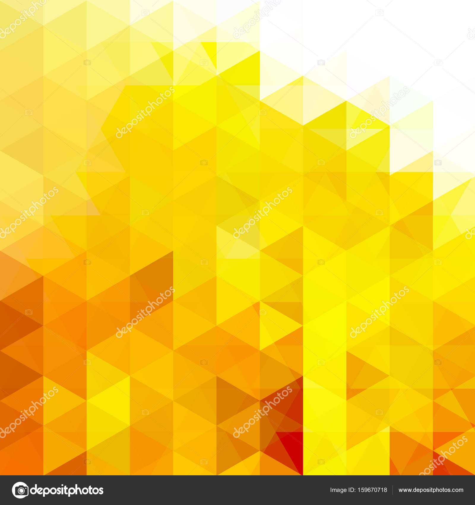 Background made of yellow triangles. Square composition with geometric ...
