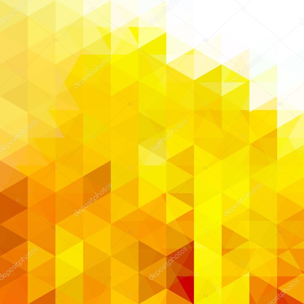 Background made of yellow triangles. Square composition with geometric ...