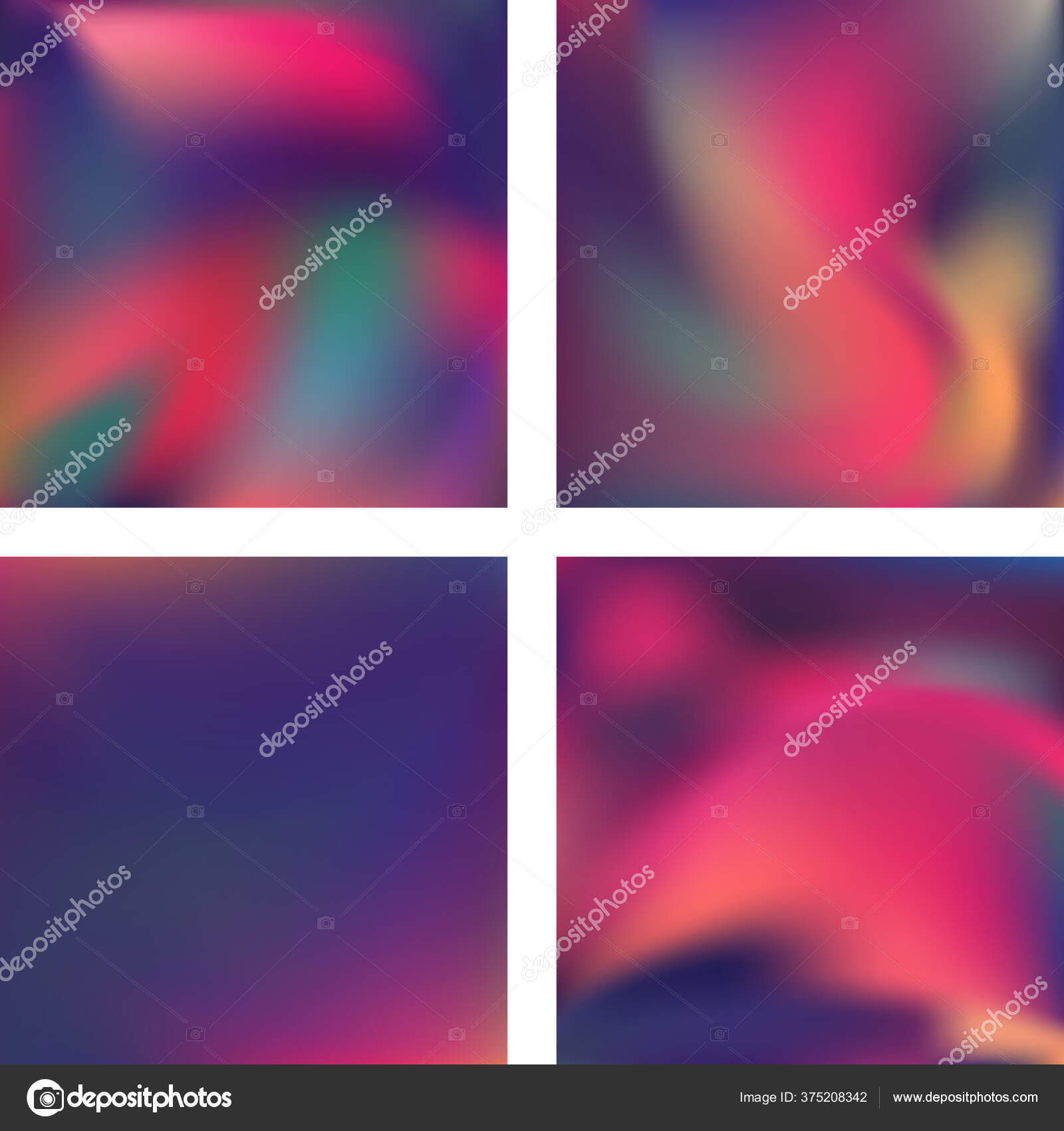 Set Abstract Blurred Backgrounds Vector Illustration Modern Geometrical ...