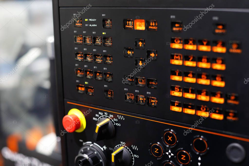 Backlit buttons on the CNC control panel — Stock Photo © genkur #169132734