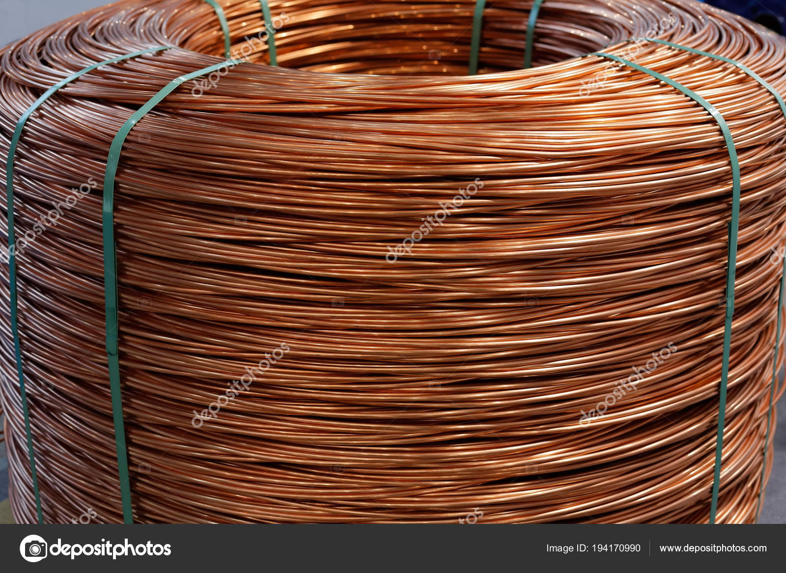 Coil of 8 mm copper wire rod Stock Photo by ©genkur 194170990