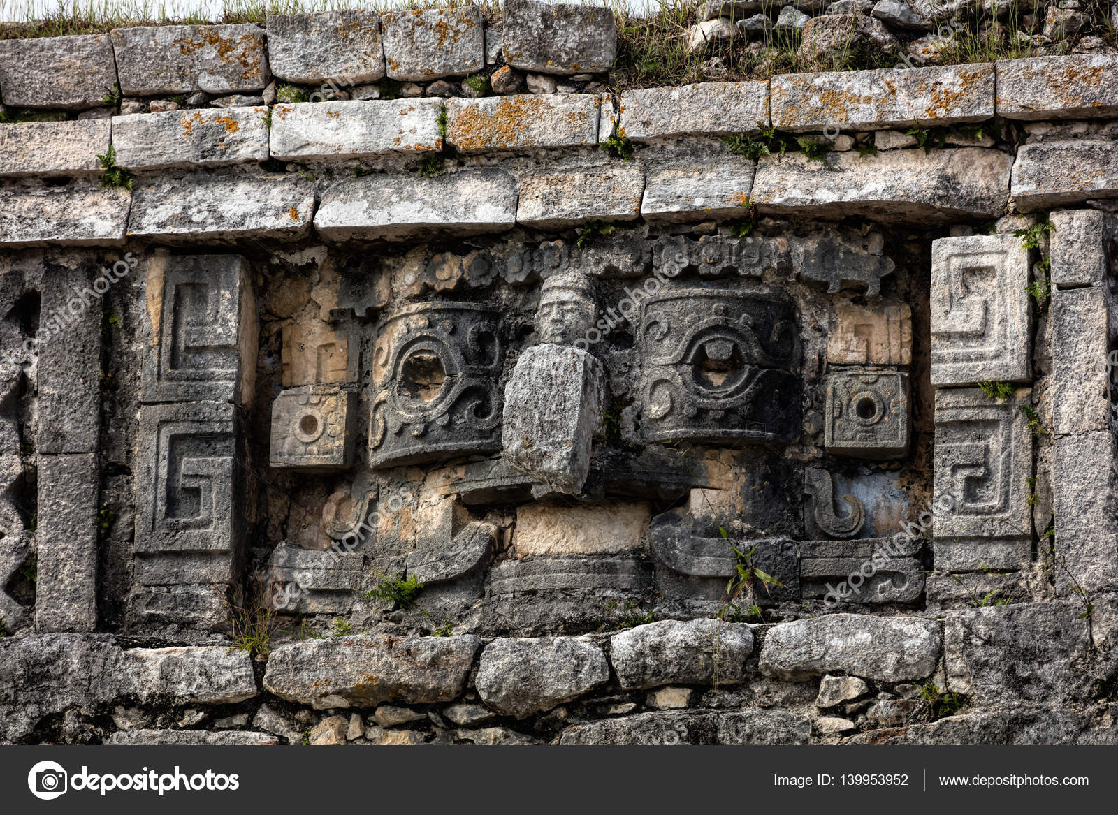 Ancient Mayan stone carving in Chichen Itza Stock Photo by ©vkorost ...