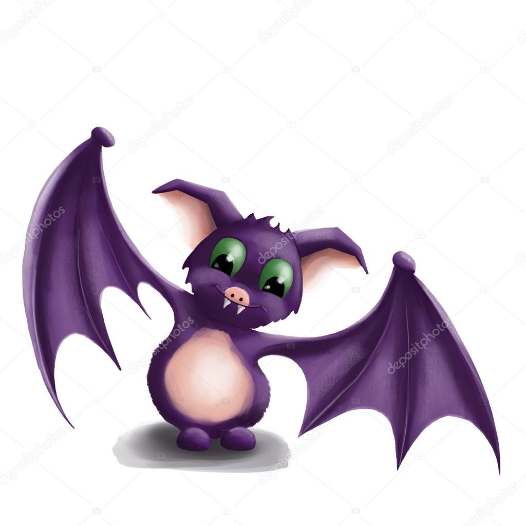 Cute violet bat Stock Illustration by ©JZhuk #126985716