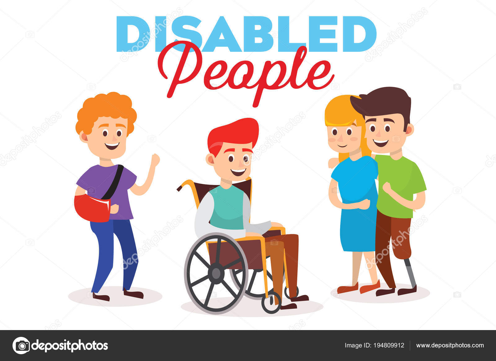 Ilustraciones Dibujos Animados Vectoriales Personas Con Discapacidad ...