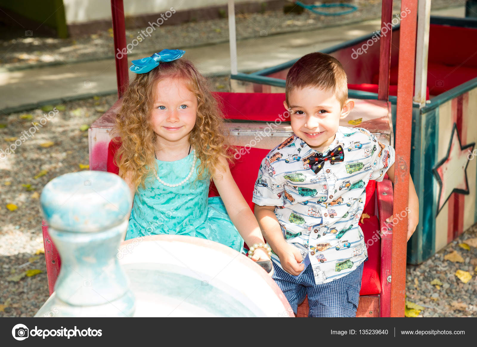 The boy and girl child on happy birthday. Happy kids. Celebration ...