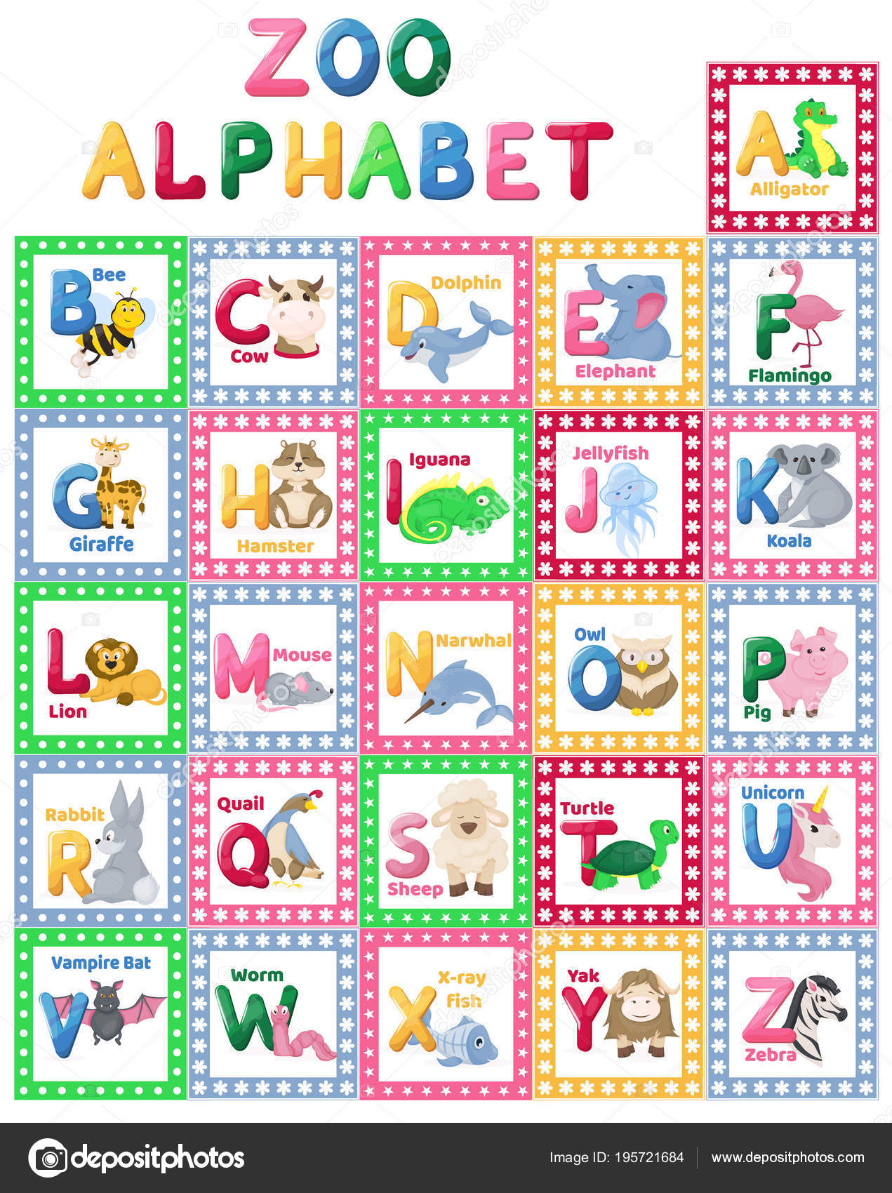 Letras Del Alfabeto De Los Animales Del Zoológico 9.700+ Zoo Animal