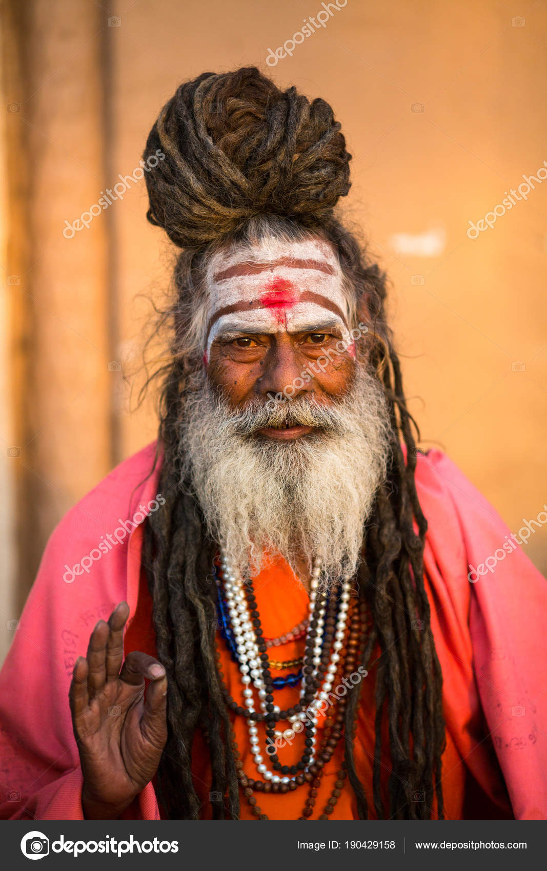 Varanasi India Mar 2018 Sadhu Baba Holy Man Ghats Ganges — Stock ...