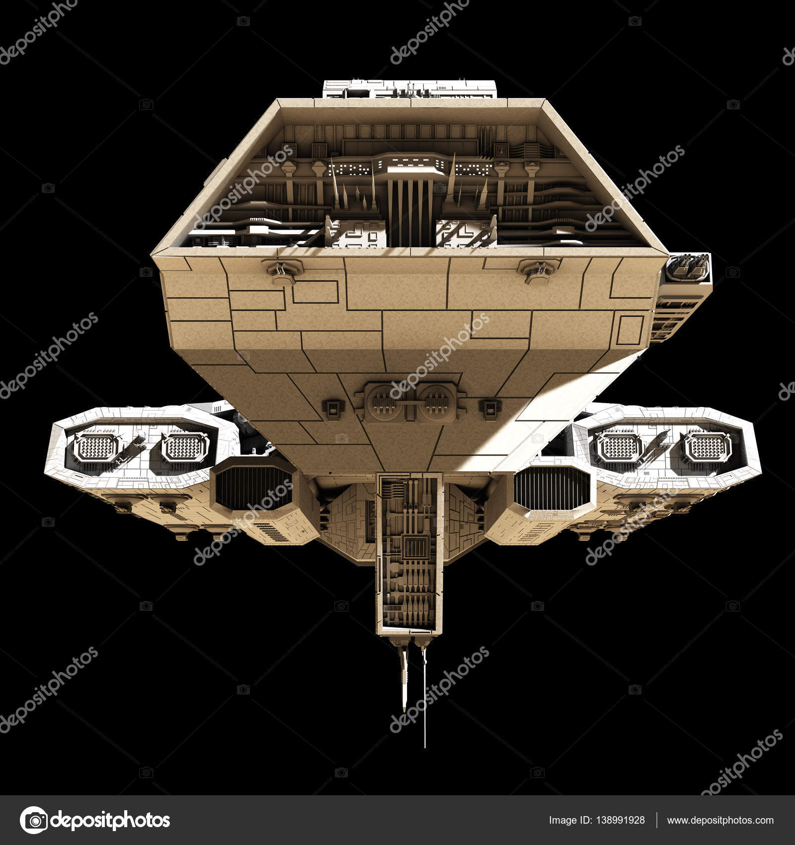 Space Ship on Black - front view Stock Photo by ©algolonline 138991928