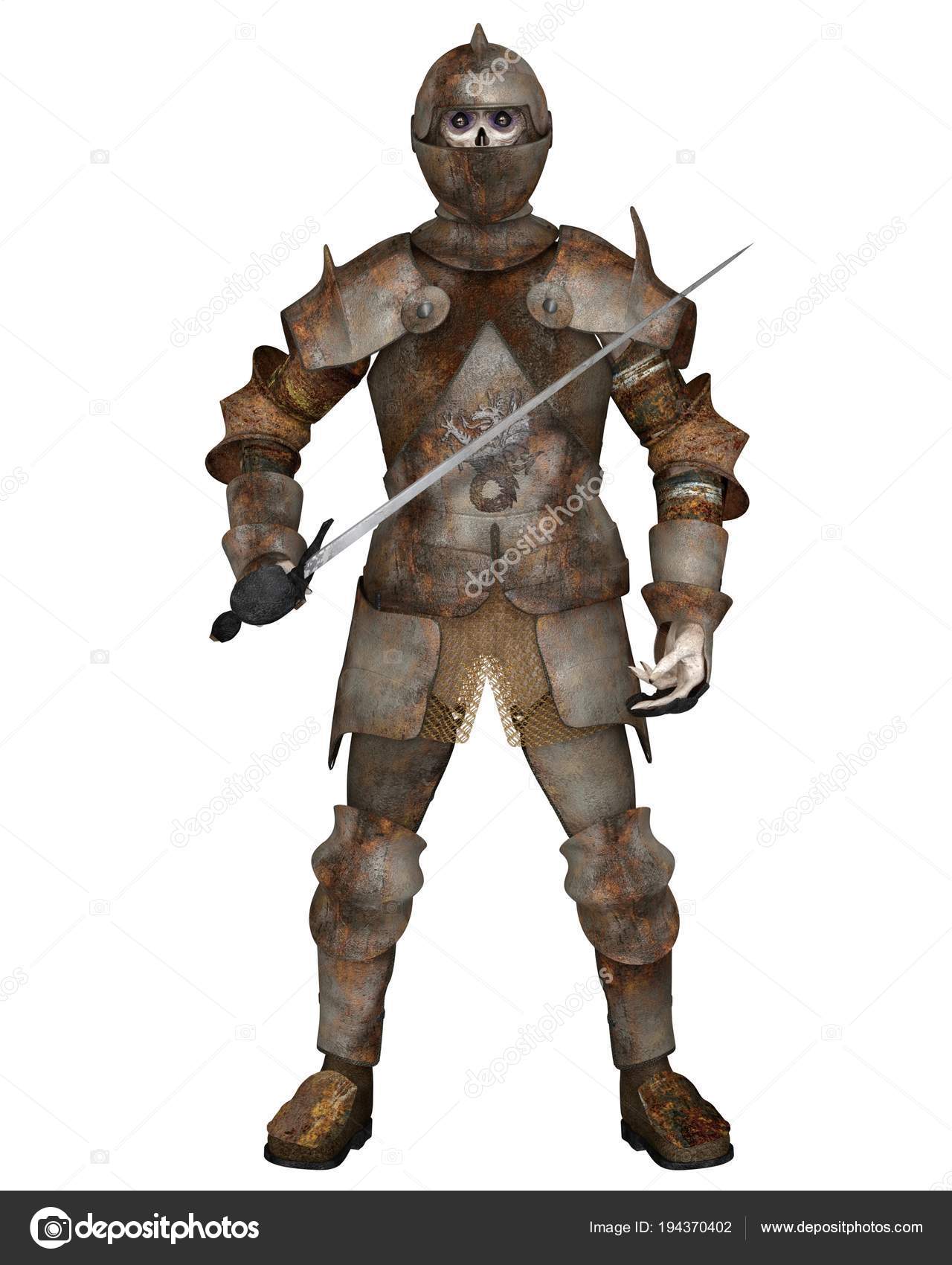 Undead Zombie Knight Rusty Armour Sword Fantasy Illustration Undead ...