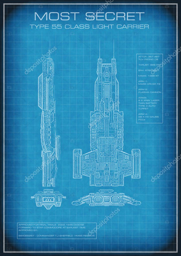 Ilustraci n de ciencia ficci n de la nave espacial de alto secreto portaaviones con dise os y ...