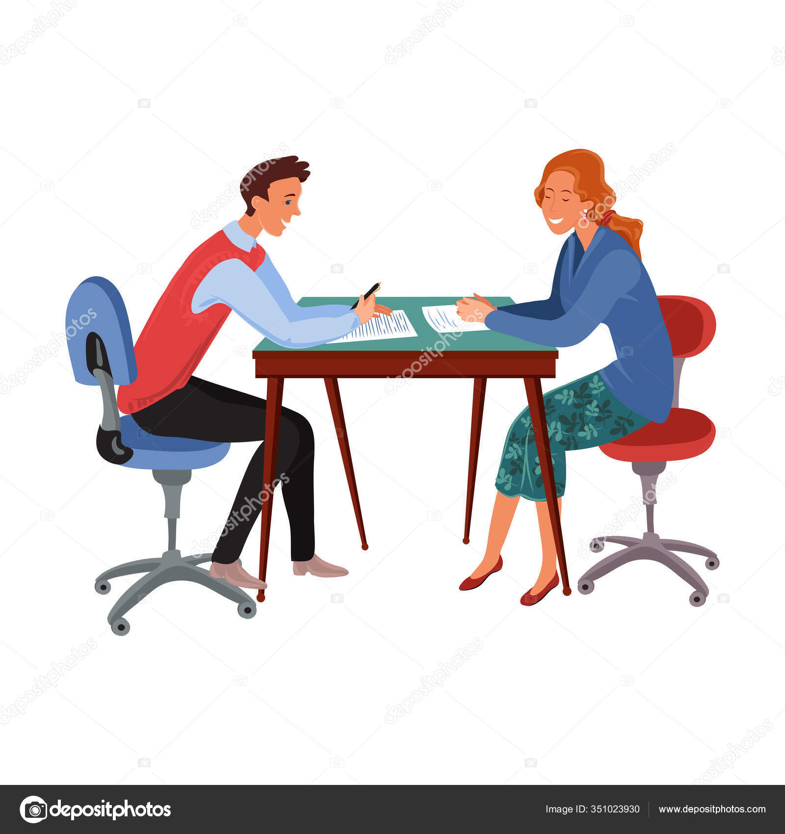 Two People Working Together Clipart