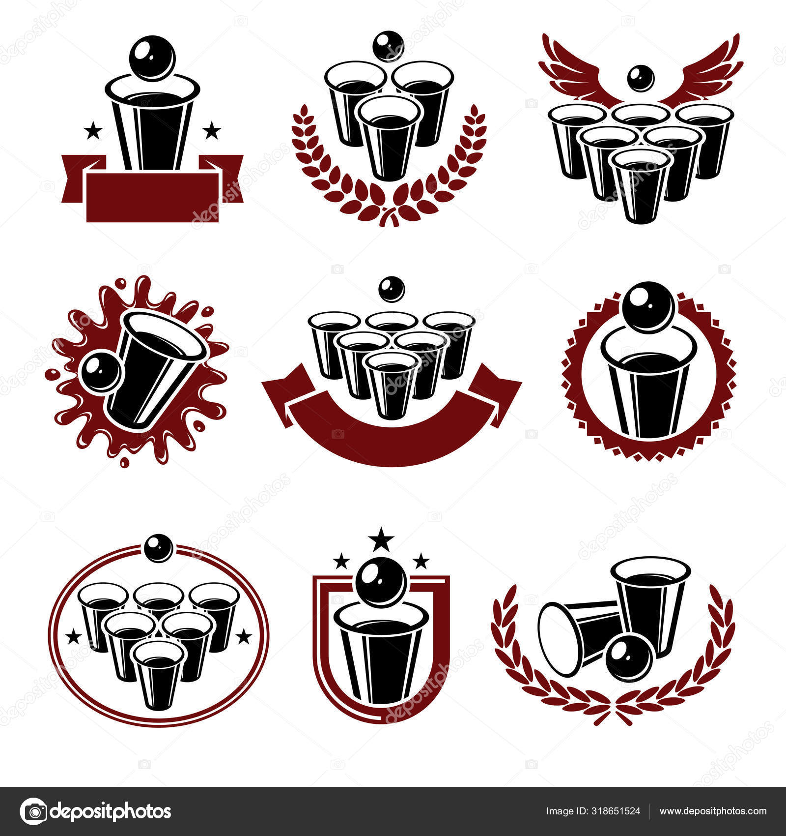 Beer Pong Logo Vector