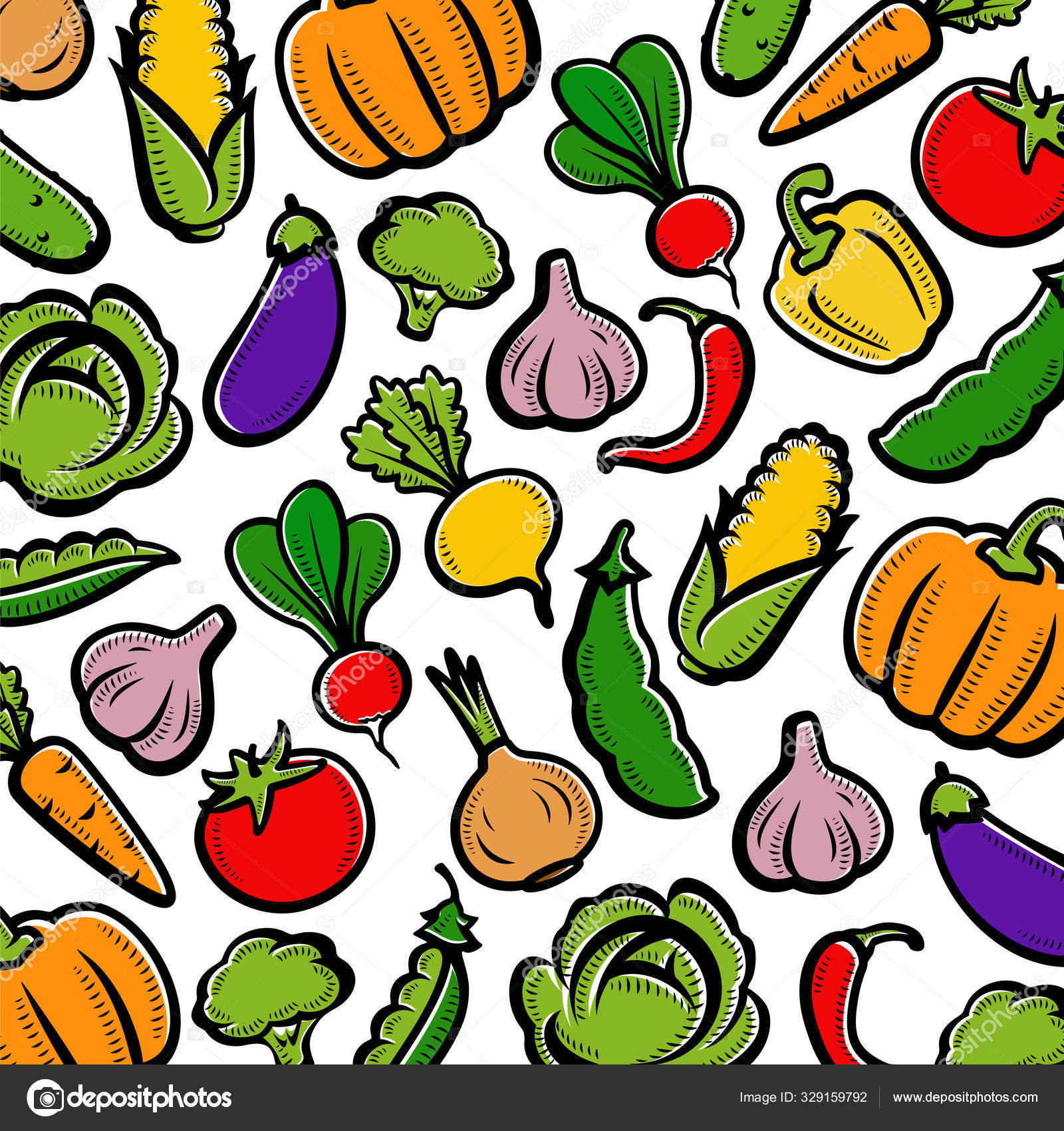 Vegetables Background Collection Vegetables Vector Stock Vector Image ...