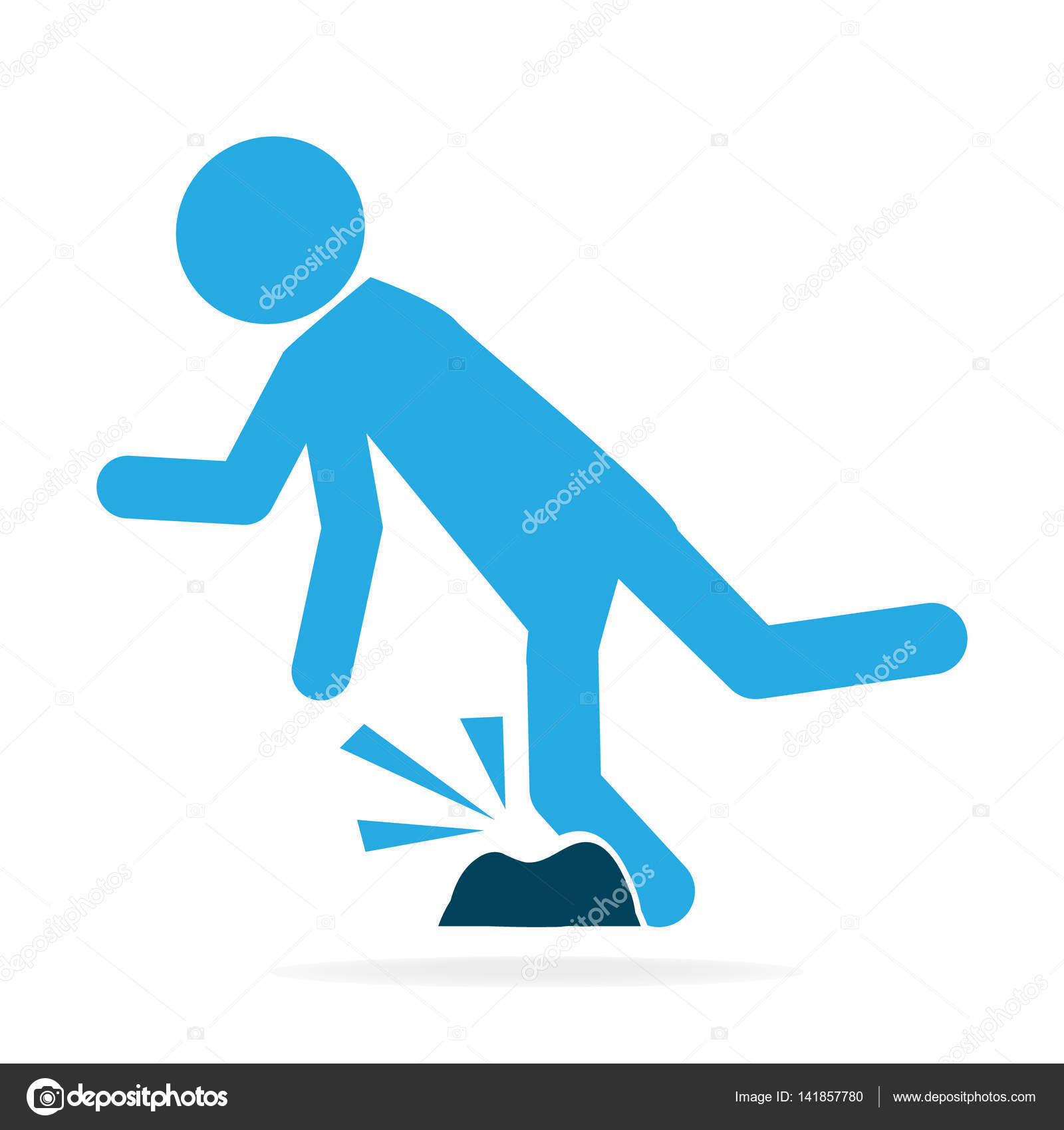 Person Tripping Over A Rock