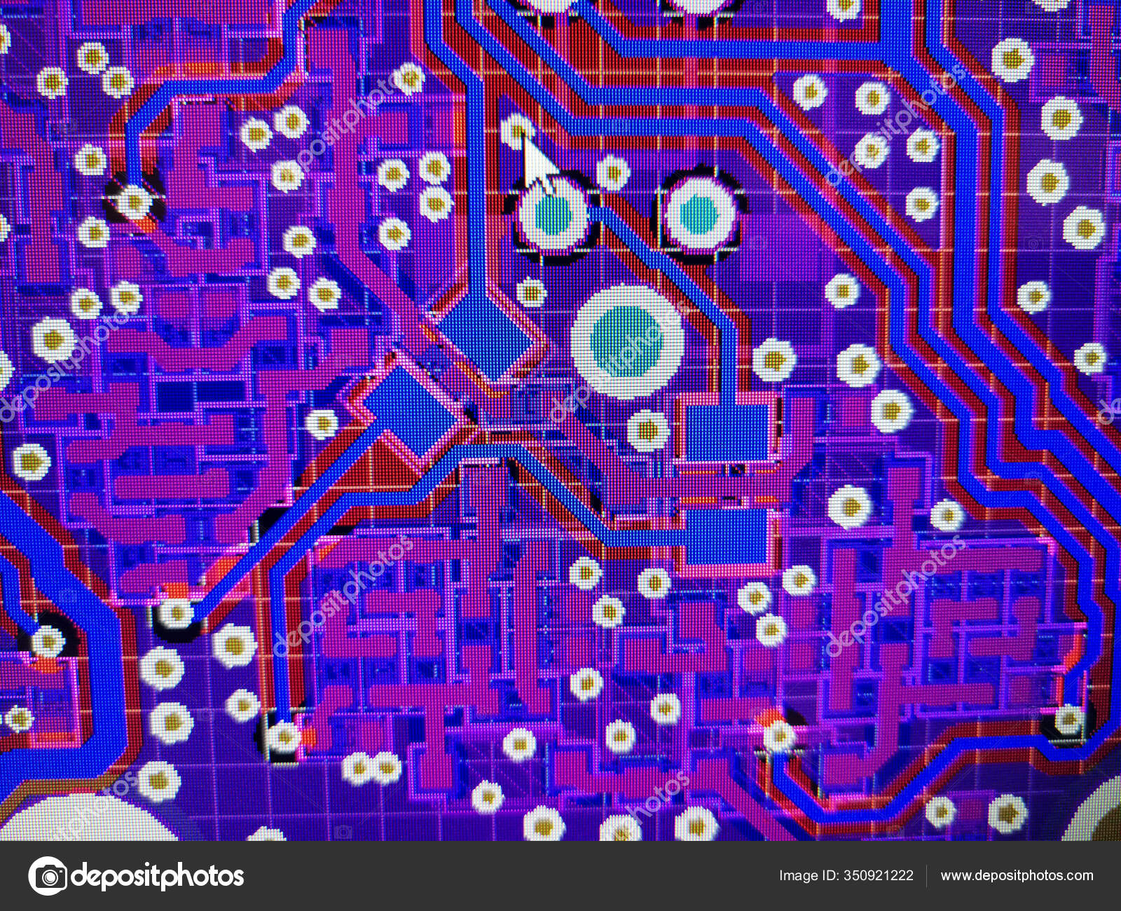 Close Computer Screen View Pcb Design Layout Routing Process ...