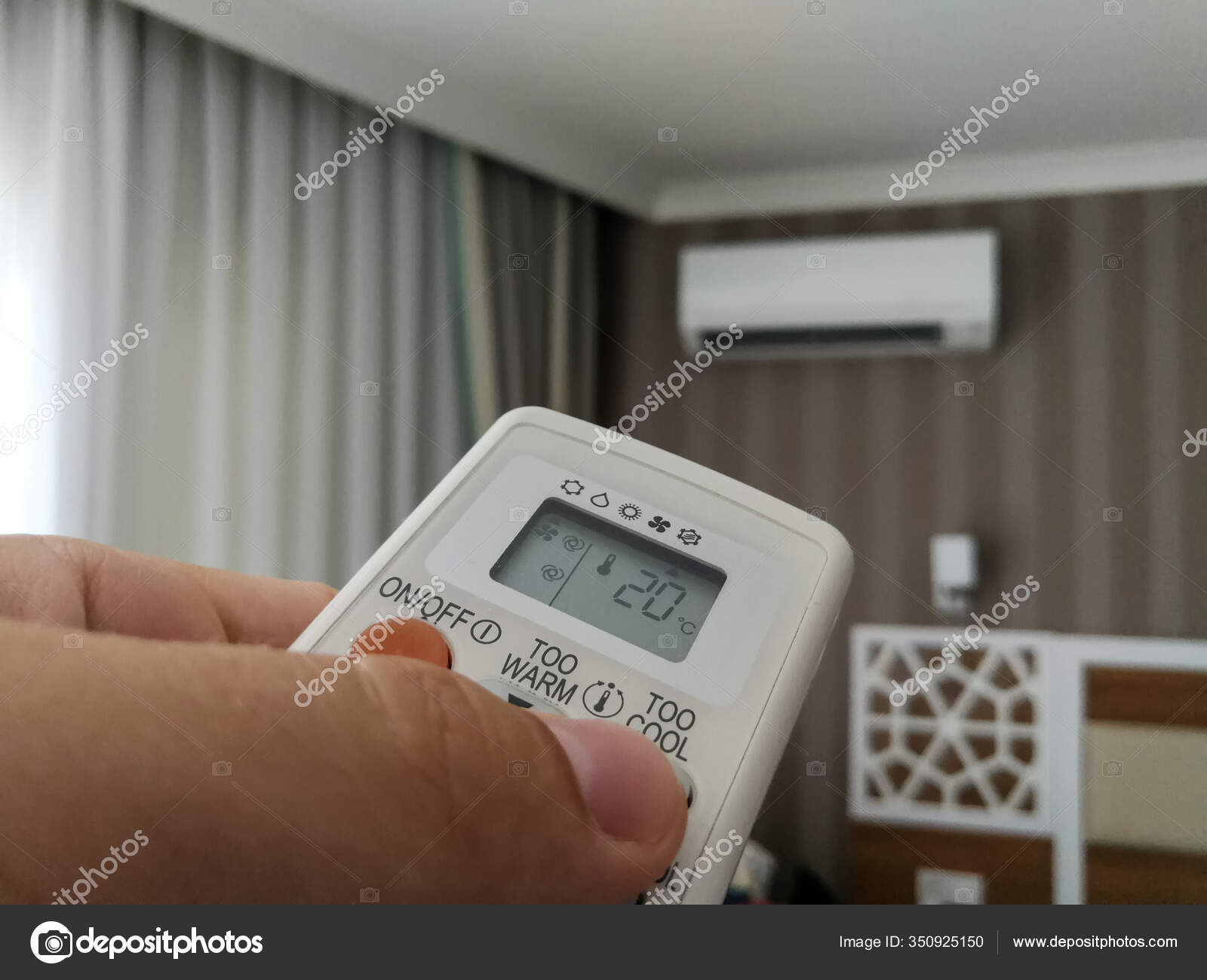 Remote Control Setting Temperature Air Conditioner Wall ⬇ Stock Photo ...