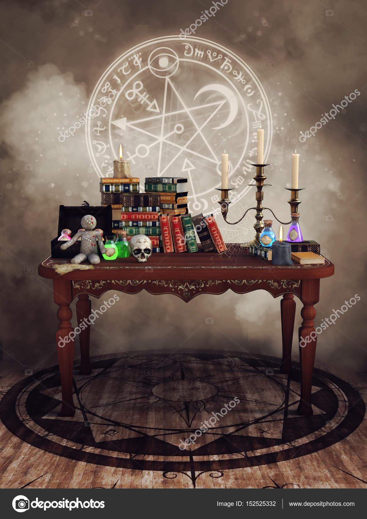 Table with magic items Stock Photo by ©FairytaleDesign 152525332