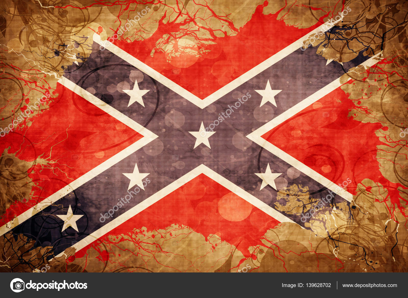 Vintage Rebel symbol flag — Stock Photo © ellandar #139628702