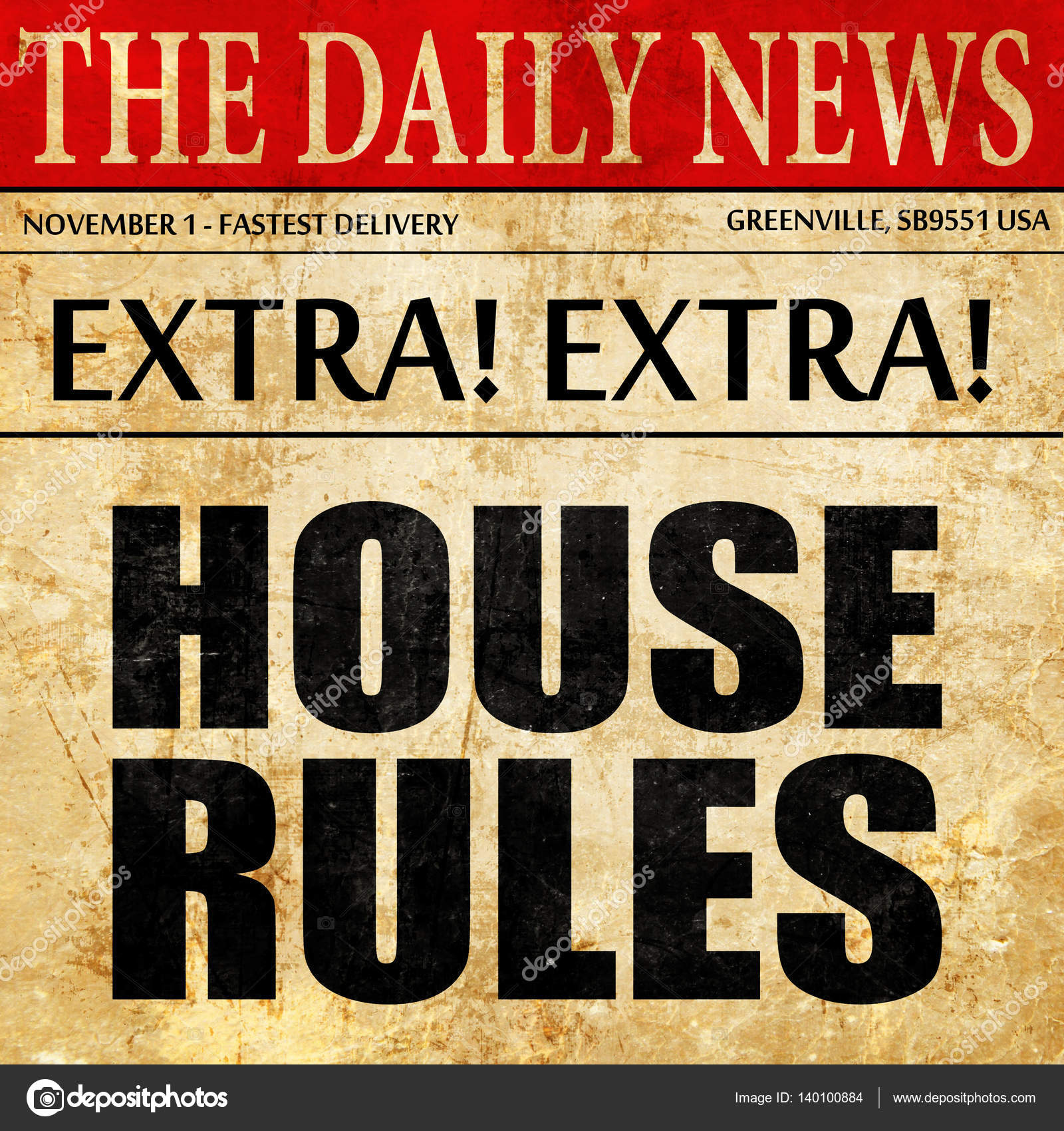 House rules, newspaper article text Stock Photo by ©ellandar 140100884