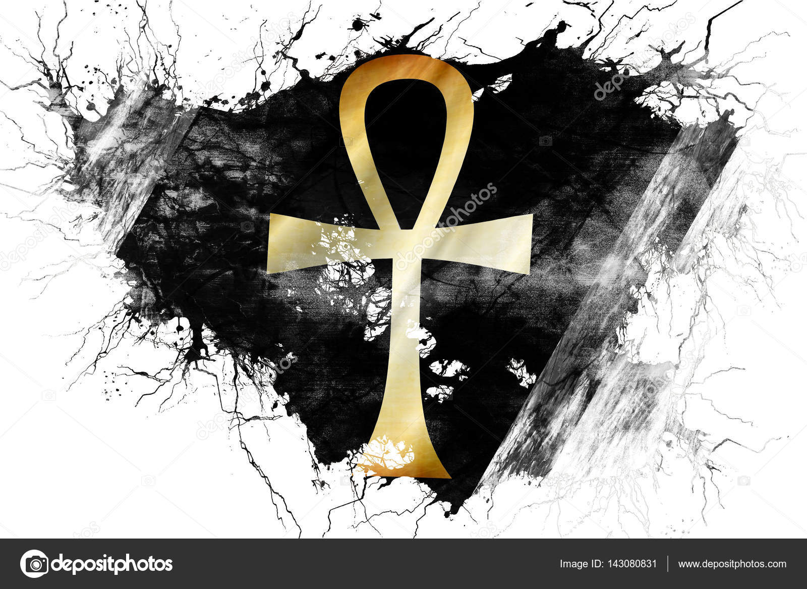 Grunge old ankh symbol flag Stock Photo by ©ellandar 143080831