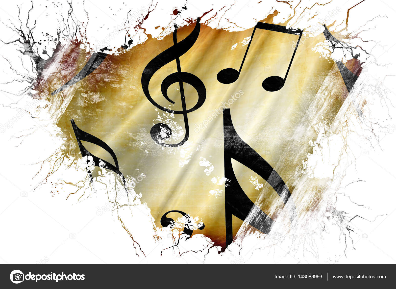 Grunge old Music notes flag — Stock Photo © ellandar #143083993