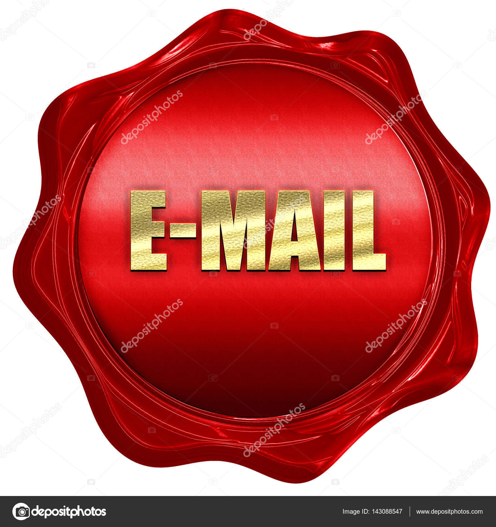 Email, 3D rendering, red wax stamp with text — Stock Photo © ellandar ...