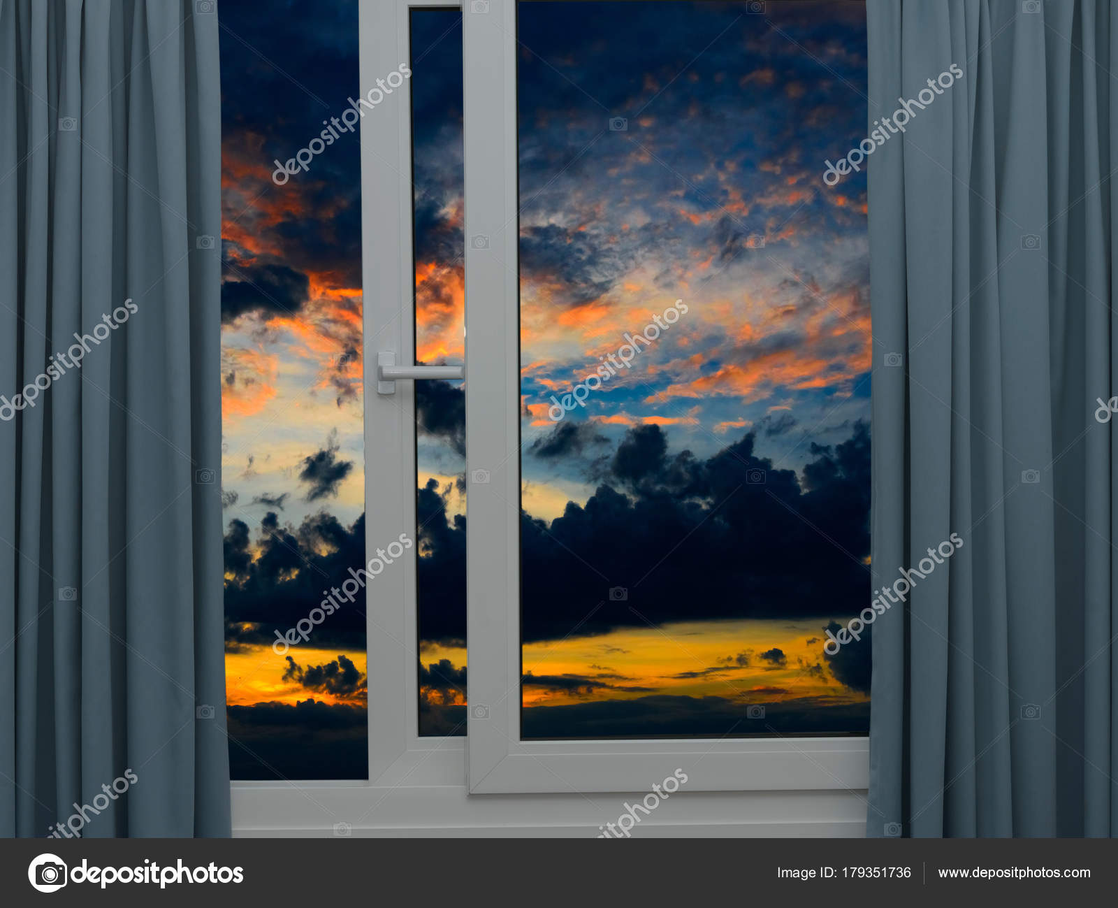 Open window cloud sun Stock Photo by ©db-rus 179351736