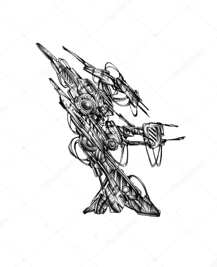 Art style cyborg drawing illustration Stock Illustration by ©maxtor7777 ...
